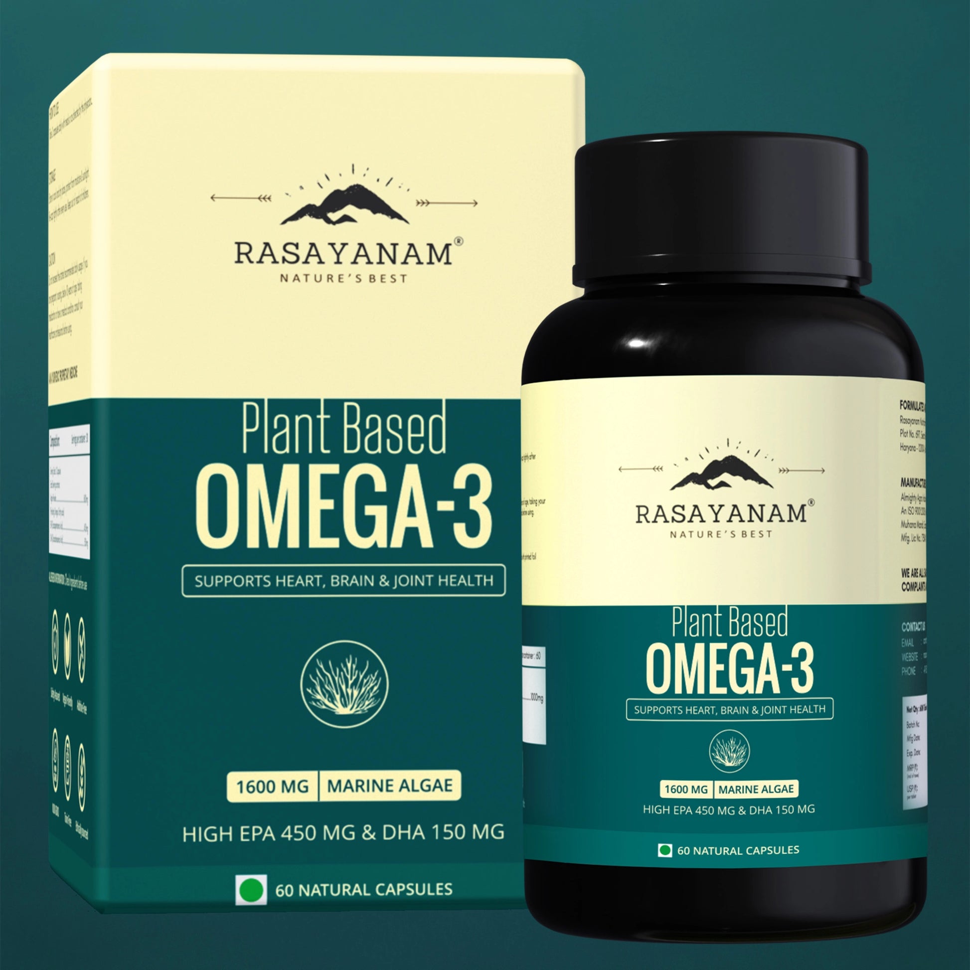 Plant-Based Omega-3- Vegan DHA & EPA Capsules - Rasayanam
